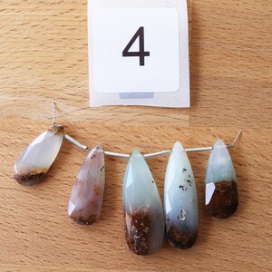 AA Bi Colour Chrysoprase aka. Boulder Chrysoprase Long Drops Split Into ...
