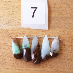 AA Bi Colour Chrysoprase aka. Boulder Chrysoprase Long Drops Split Into ...