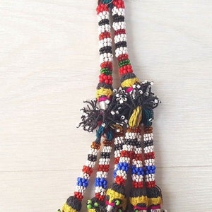 Antique Traditional Kuchi Beaded Tassels Beadwork Wedding Earrings ...