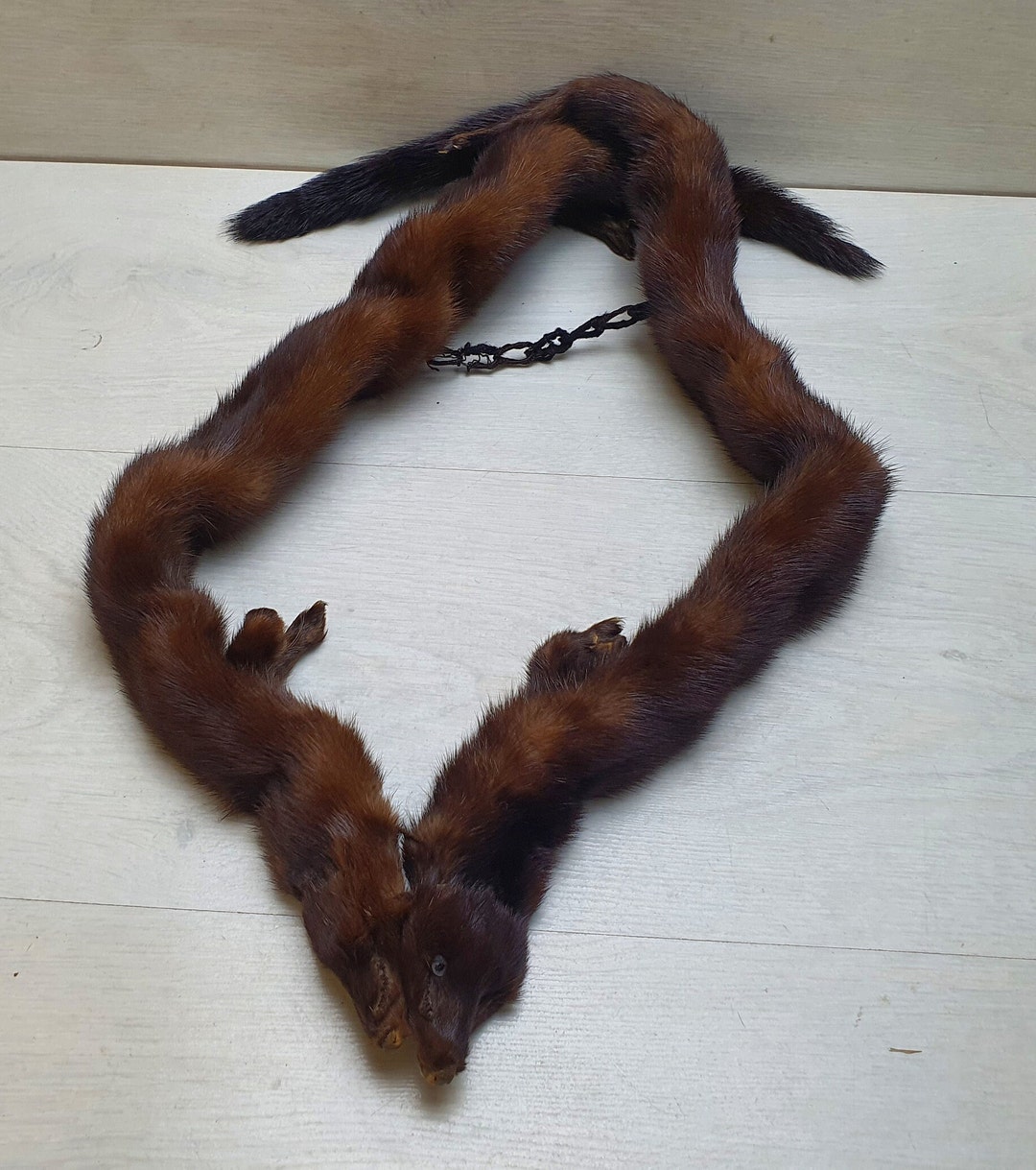 Vintage Brown Mink Fur Scarf, Full Size Stole, Natural Animal - Etsy