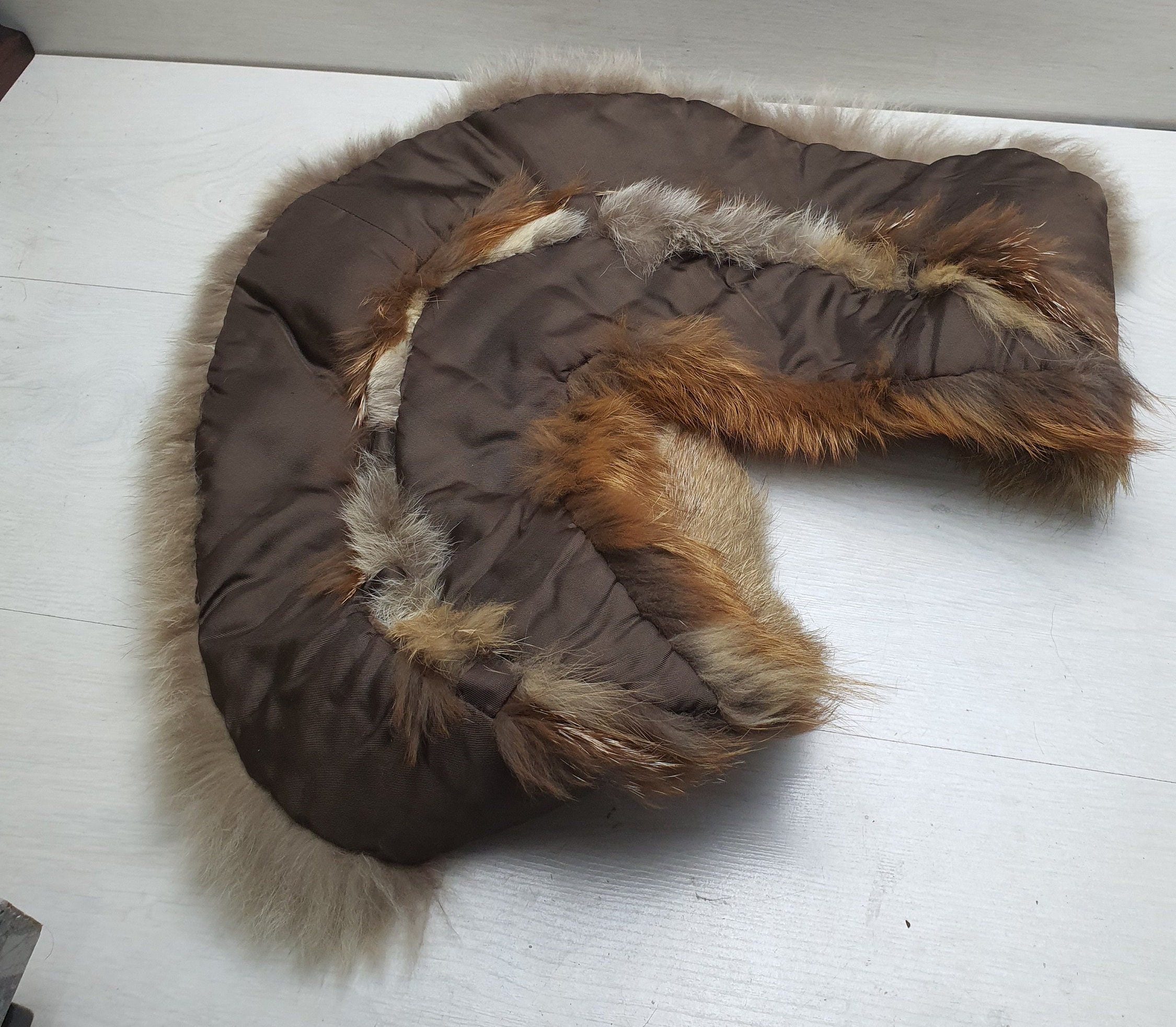 Vintage Fox Fur Scarf Drape Stole Wrap Collar Shawl Neck Warmer Tippet ...