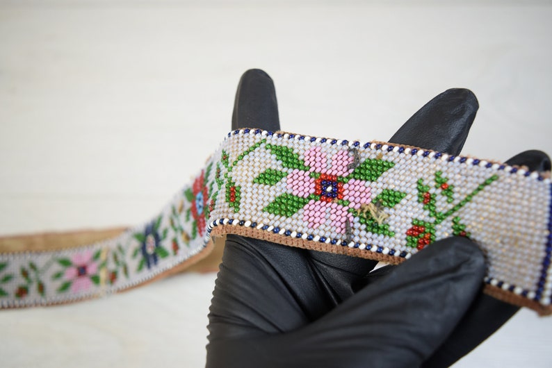 Antique Bulgarian WWI POW Beaded Handmade Beadwork Belt Beads Prisoners ...