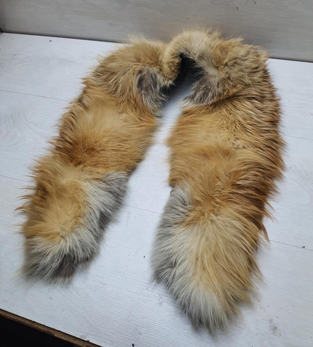 Vintage Fox Fur Scarf Drape Stole Wrap Collar Shawl Neck Warmer Tippet ...