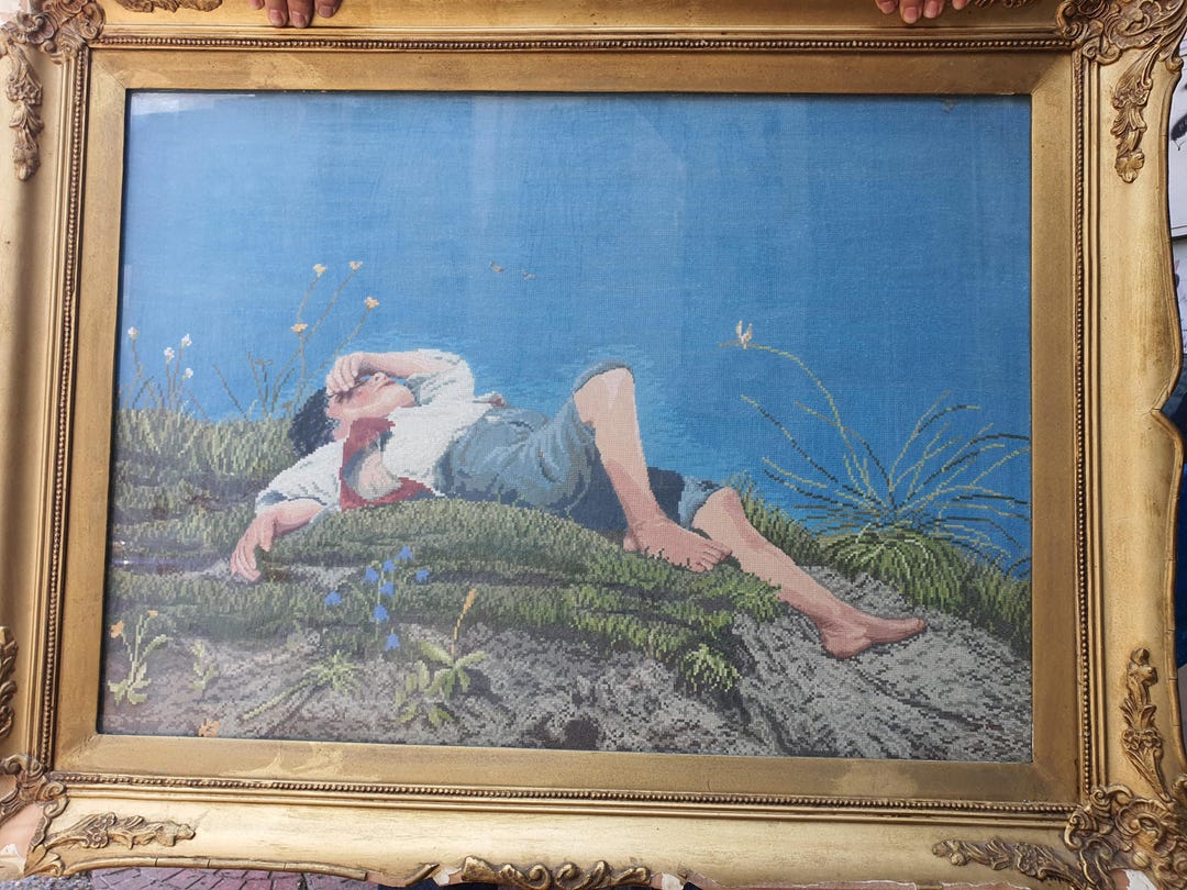 Vintage Collectible Original Child Folk Gobelin Embroidery Needlepoint ...