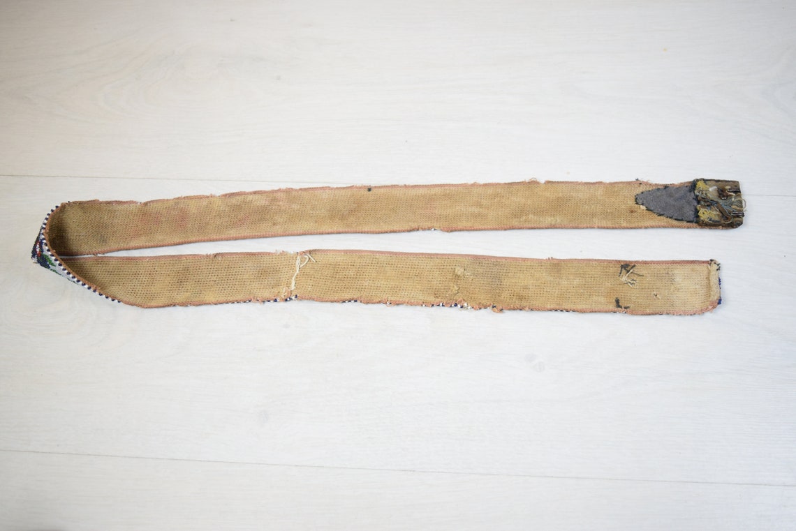Antique Bulgarian WWI POW Beaded Handmade Beadwork Belt Beads Prisoners ...