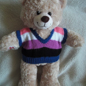 CHOOSE Your FLAG - LGBT+ Hand-knitted V Neck Vest for Stuffed Toys ...