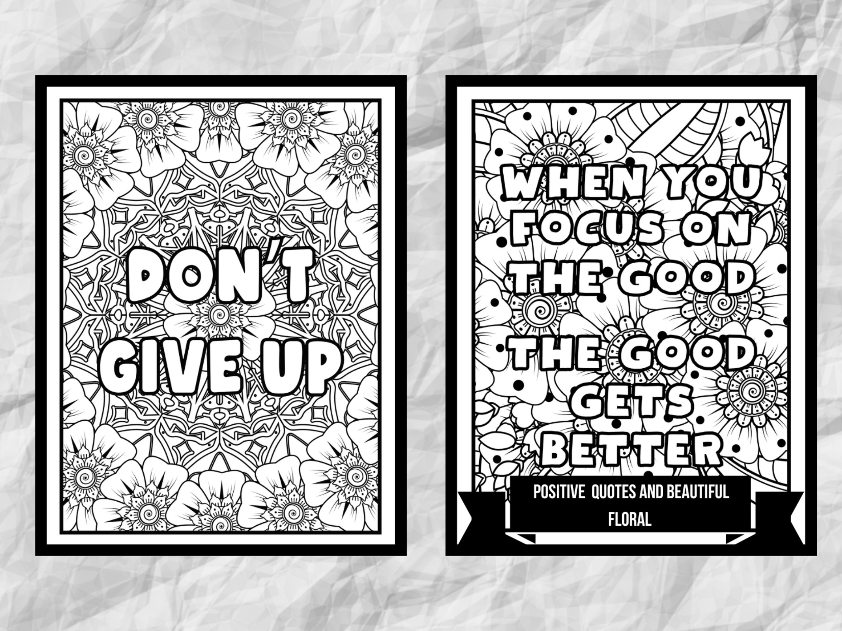 25 Coloring Pages Positive Quotes Adult Coloring Book Digital Coloring ...