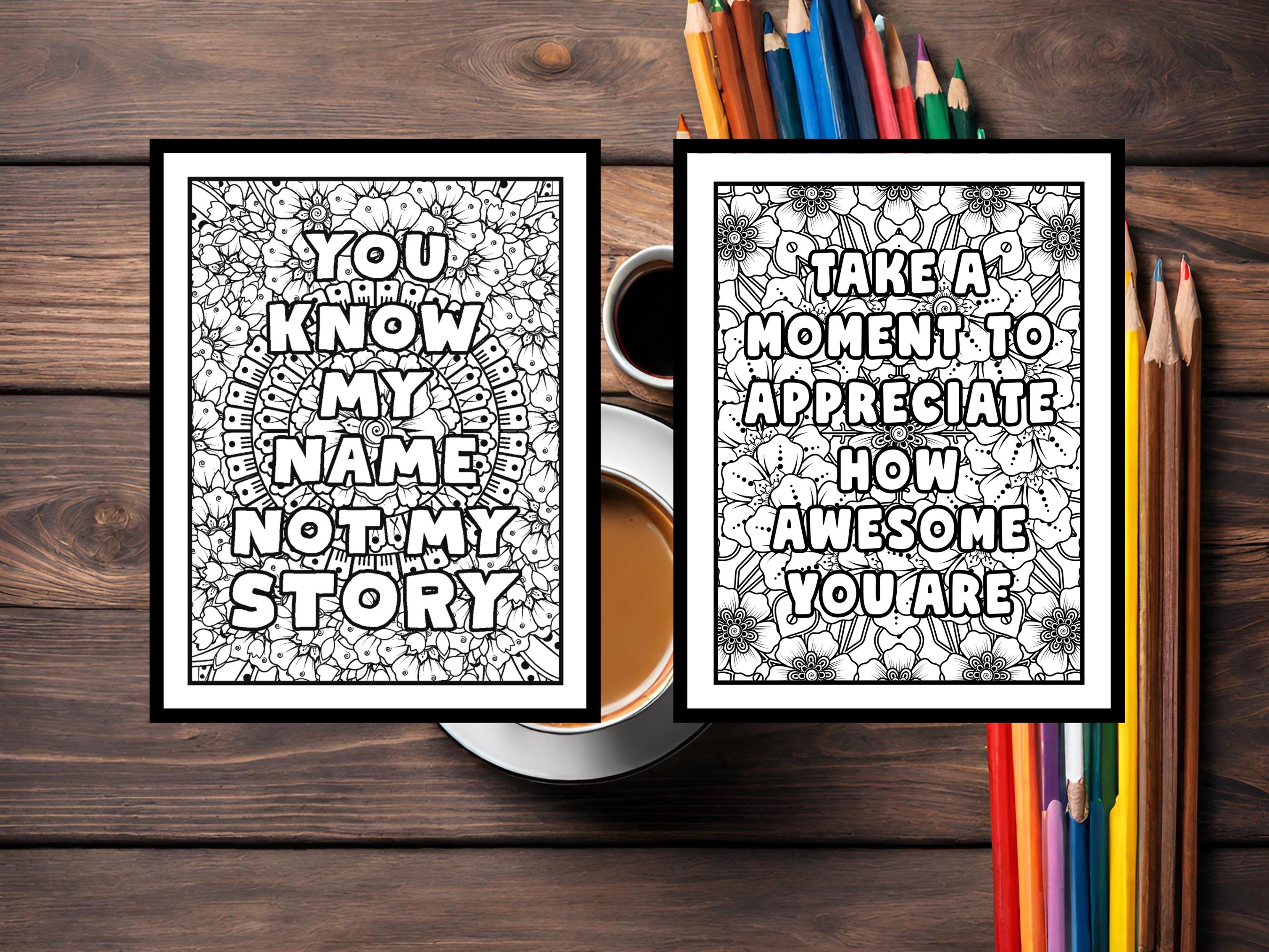 20 Coloring Pages | Inspirational Positive Quotes | PDF Digital Instant ...