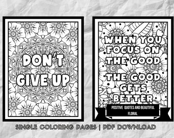 20 Motivational Coloring Pages - Etsy
