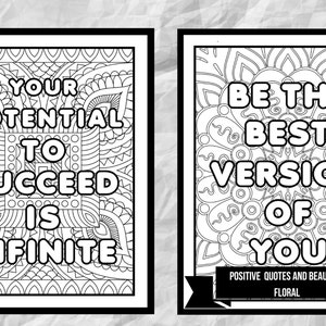 25 Coloring Pages Positive Quotes Adult Coloring Book Digital Coloring ...