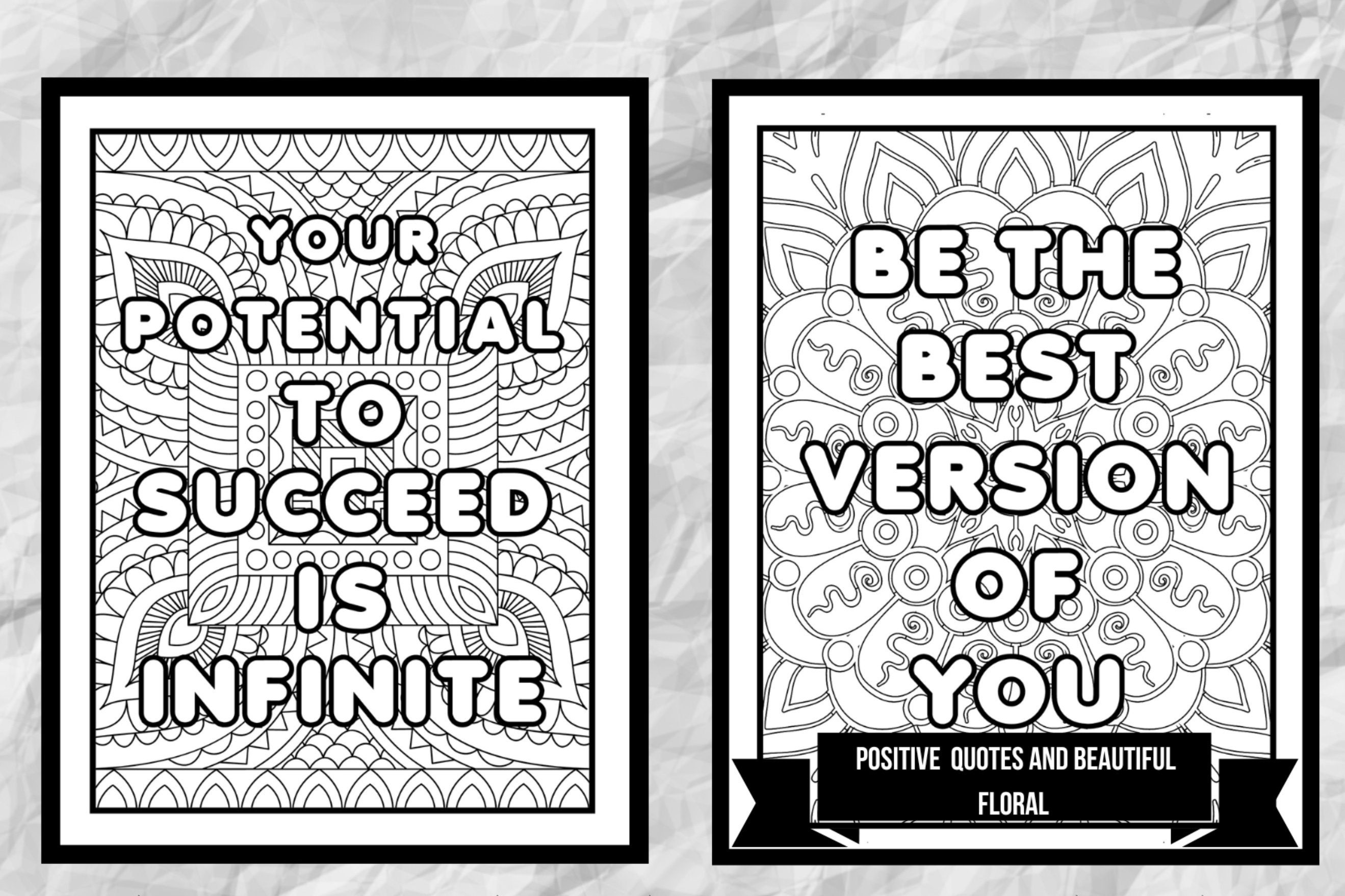 25 Coloring Pages Positive Quotes Adult Coloring Book Digital Coloring ...