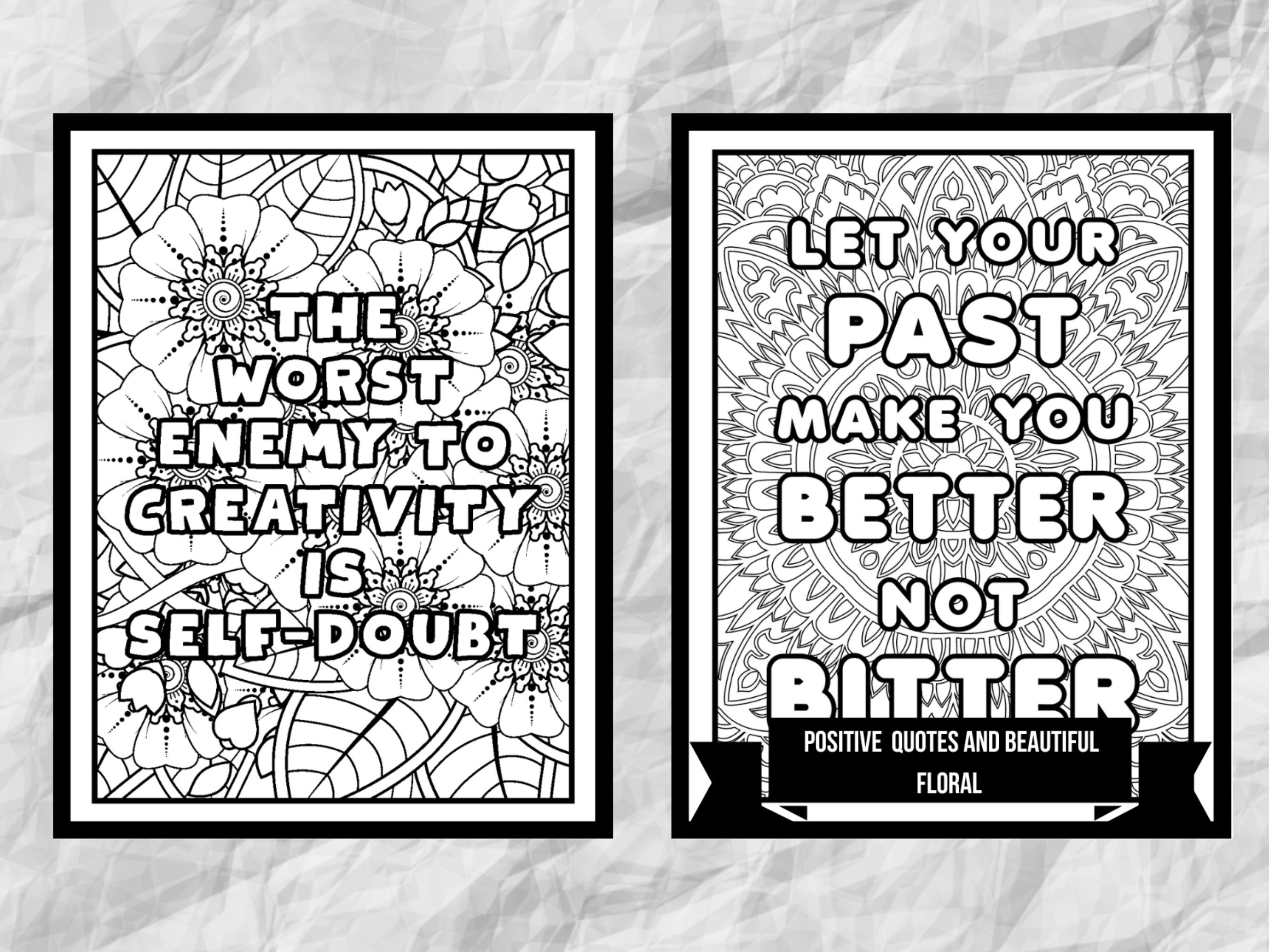 25 Coloring Pages Positive Quotes Adult Coloring Book Digital Coloring ...