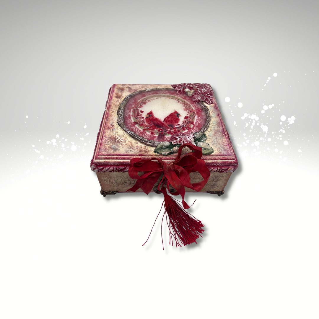 Cardinal Trinket Box, Cardinal Keepsake Box, Personalized Keepsake Box ...