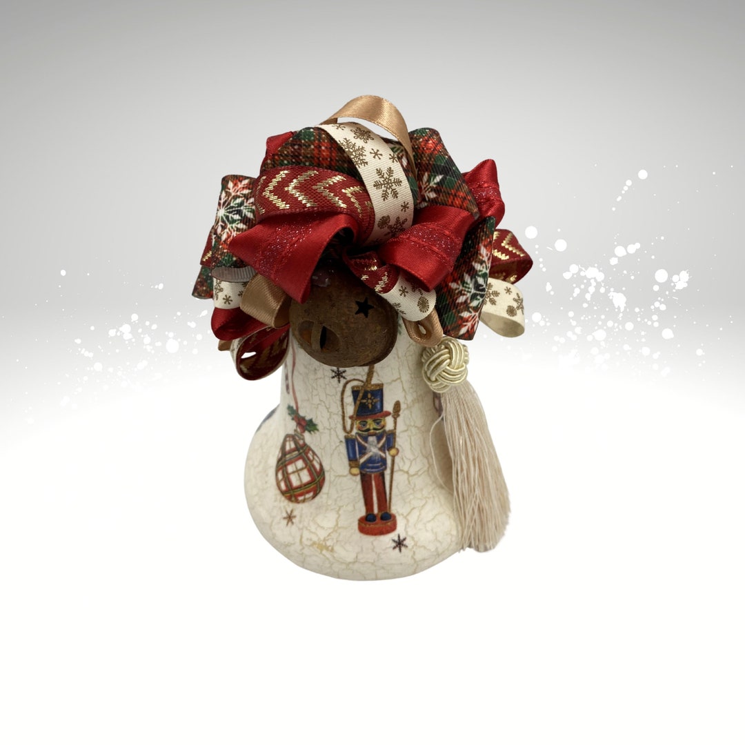 Decoupage Nutcracker Bell Ornament: Handmade Christmas Decor (5 Inch ...