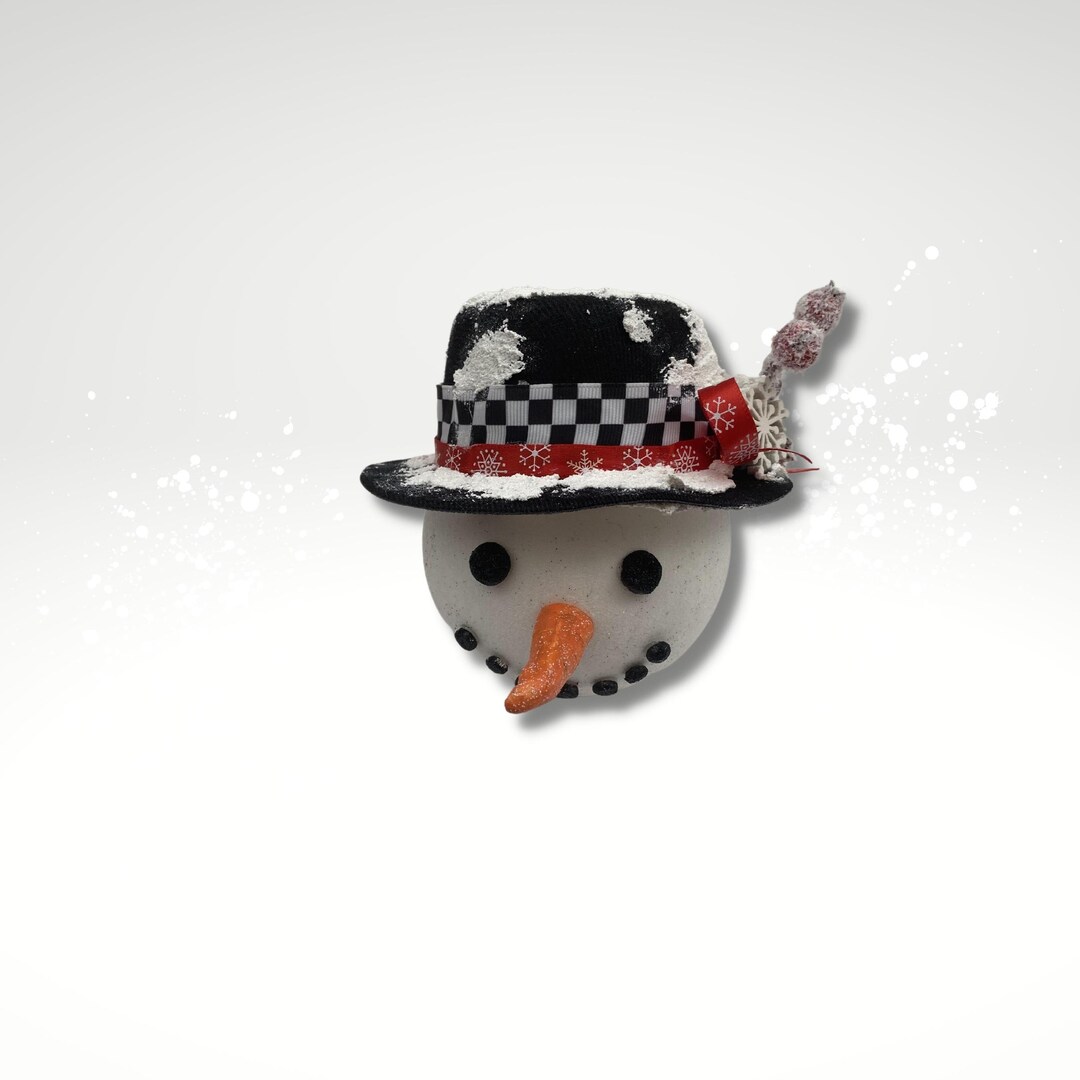 Snowman Head Ornament, Winter Decor for Tier Tray, Snowman Christmas ...