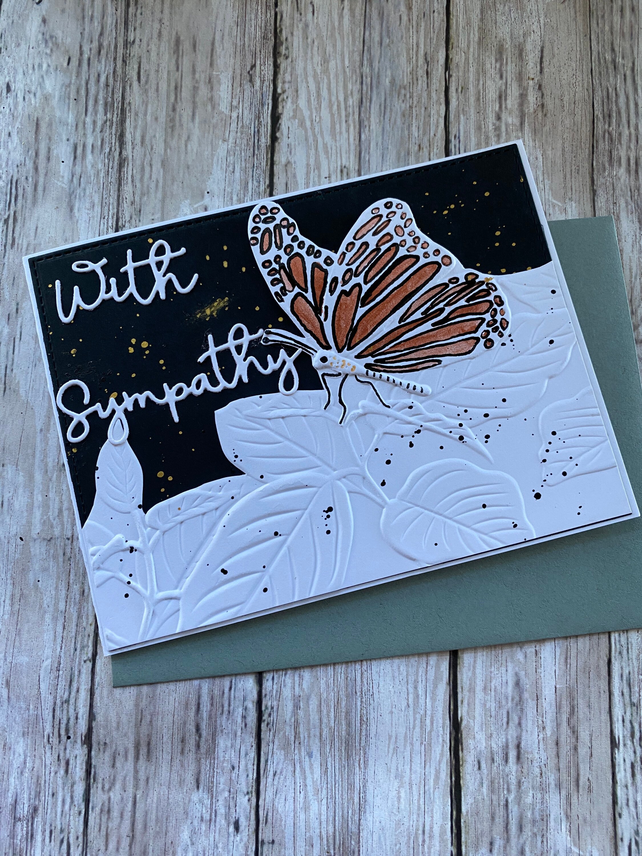 Monarch Butterfly Sympathy Card Sympathy Greeting Card Handmade Card ...