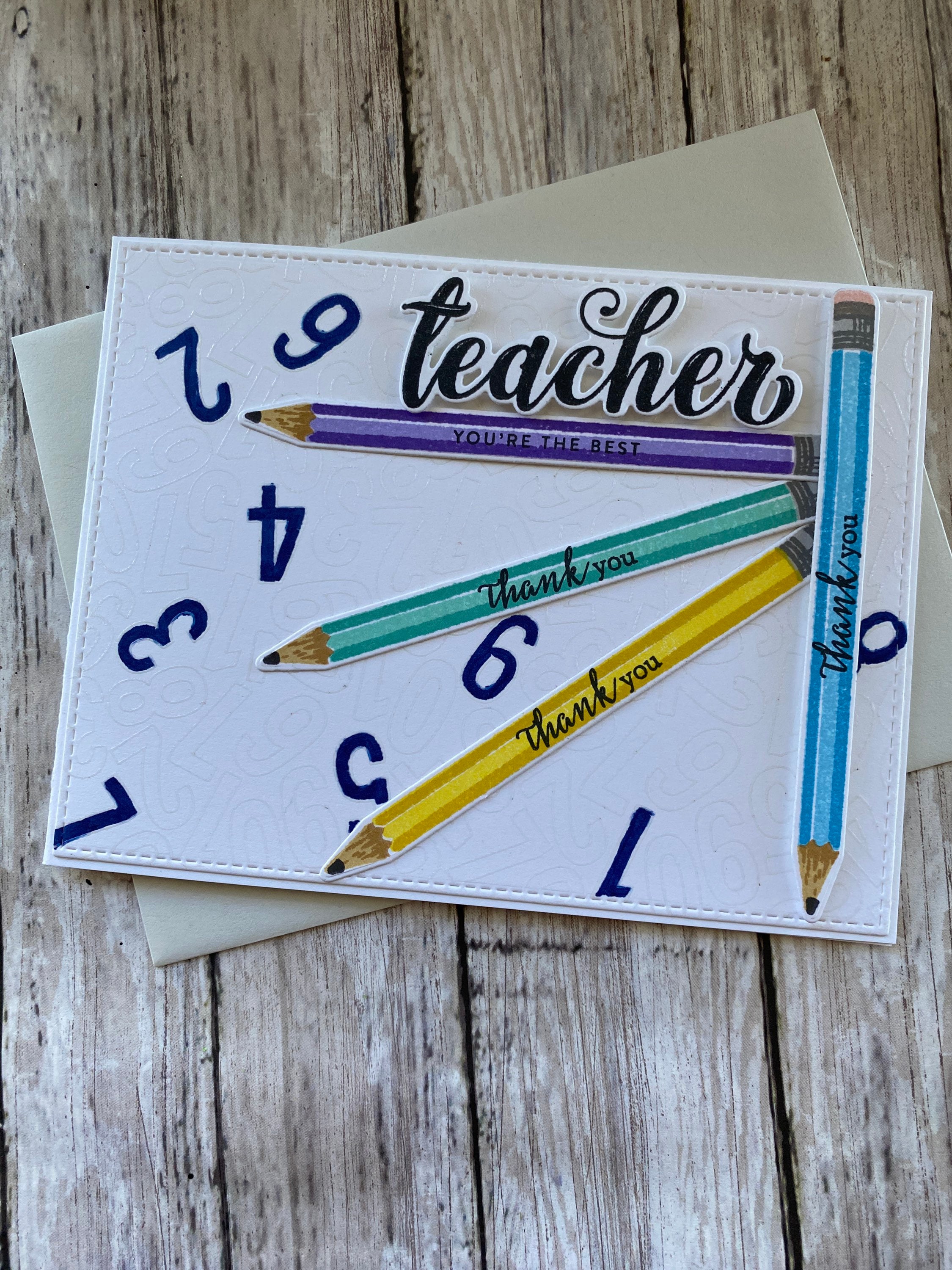 Math Teacher Card- Teacher Card- Teacher Thank You Card- School Card ...