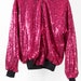 Ruby Red Sequin Bomber Jacket Oversize Hood Quality Cuff and - Etsy