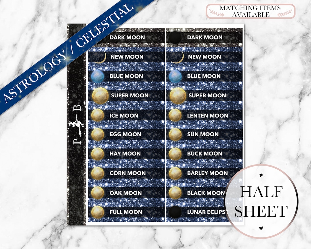 Full Moon Names ADD-ON | Shimmer | Stickers | New Moon | Dark Moon ...