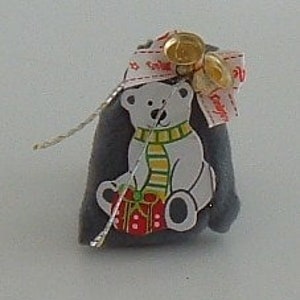 Grey Miniature Christmas Gift Sack With White Polar Bear - Etsy