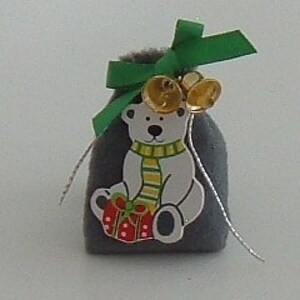 Grey Miniature Christmas Gift Sack With White Polar Bear - Etsy