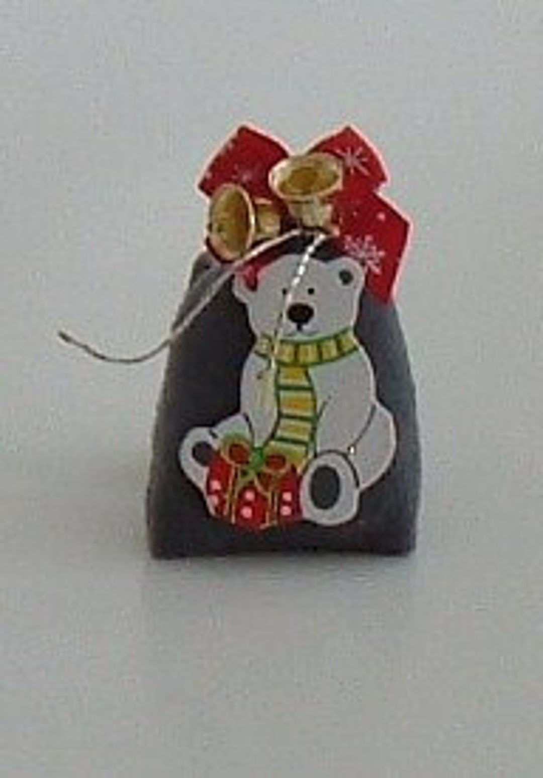 Grey Miniature Christmas Gift Sack With White Polar Bear - Etsy