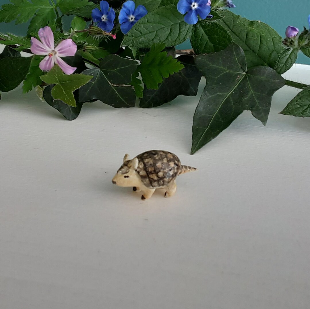 Miniature Handmade Clay Armadillo, Miniature Armadillo, Collectable ...