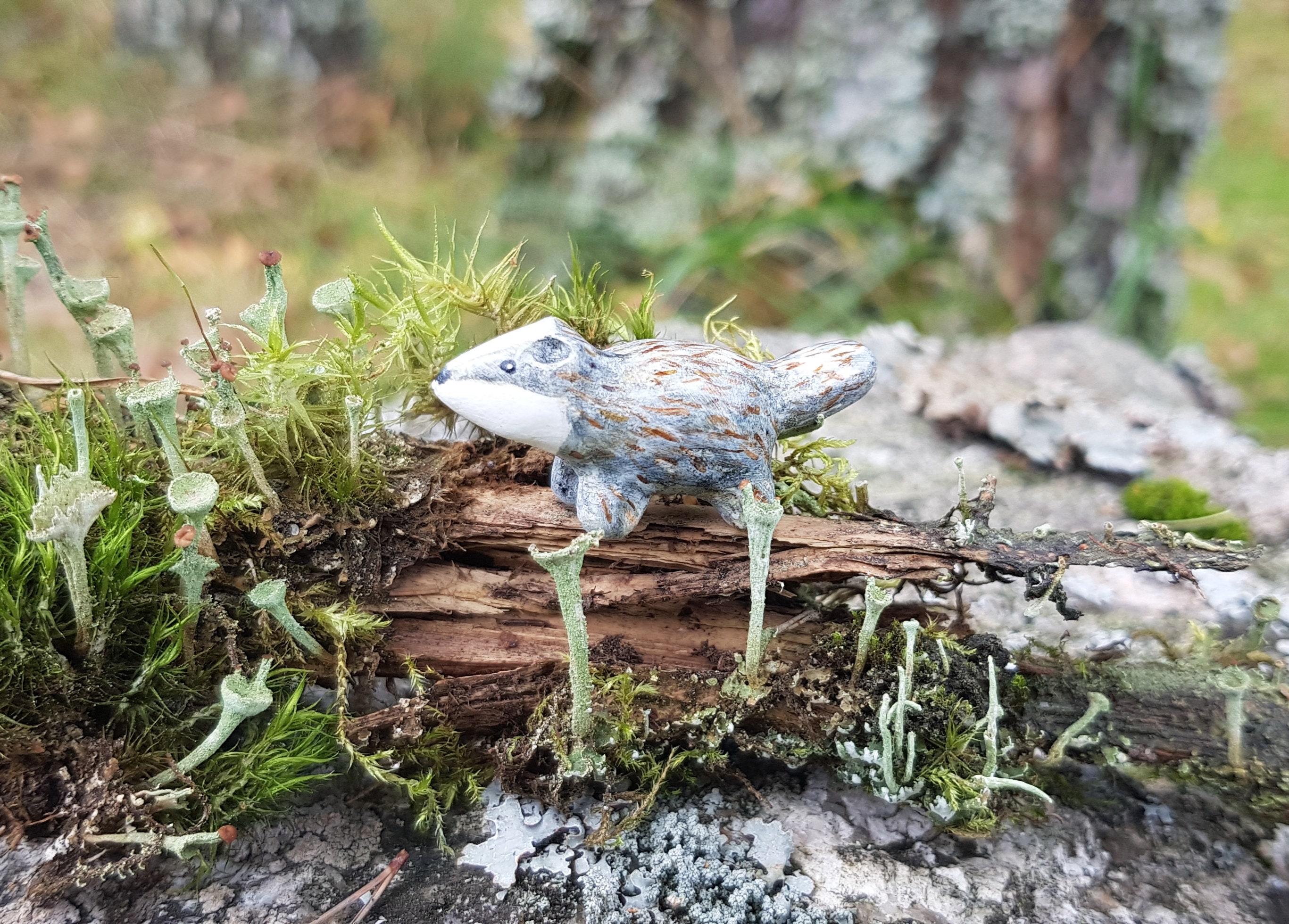 Miniature Badger Badger Figurine Handmade Clay Badget Clay - Etsy