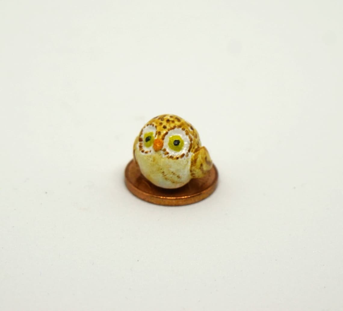 Micro Owl Miniature Owl Miniature Owl Figurine Clay Owl - Etsy