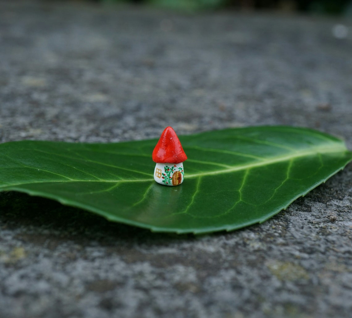 Miniature Red Roof House Miniature Clay House Tiny Clay - Etsy