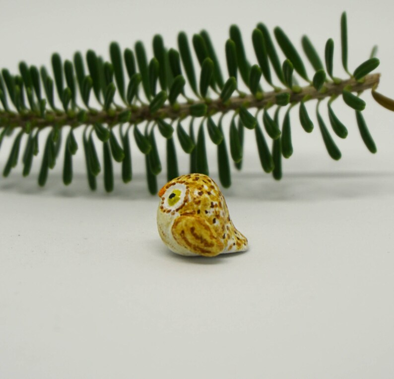 Micro Owl Miniature Owl Miniature Owl Figurine Clay Owl - Etsy