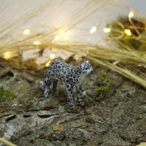 Miniature Snow Leopard, Snow Leopard Figurine, Clay Snow Leopard, Clay ...