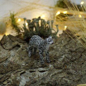 Miniature Snow Leopard, Snow Leopard Figurine, Clay Snow Leopard, Clay ...