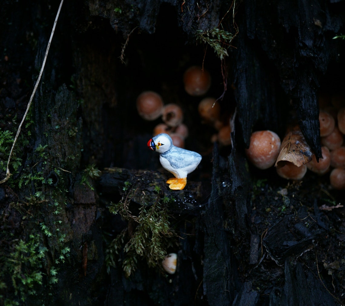 Miniature puffin tiny puffin clay puffin handmade puffin | Etsy