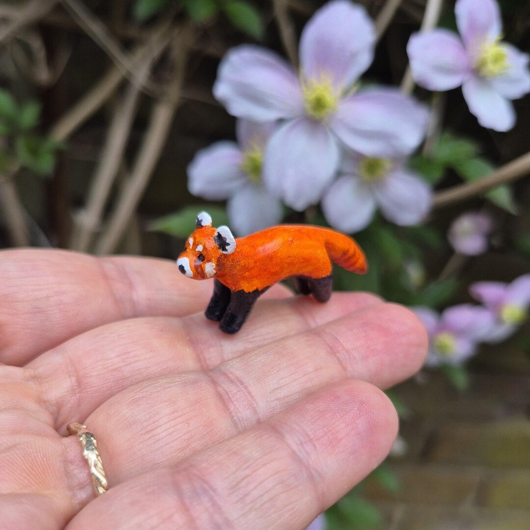 Miniature Red Panda, Ooak Red Panda Figurine, Clay Red Panda, Clay ...