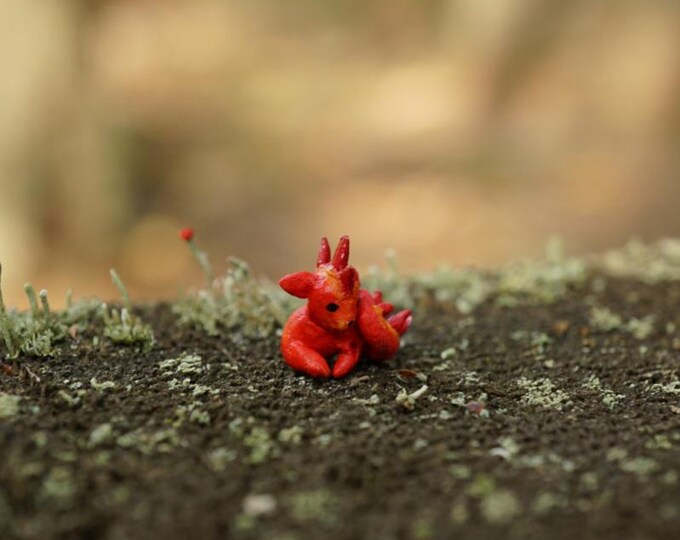 Miniature Red Dragon, Miniature Dragon, Tiny Dragon, Dragon Figurine ...