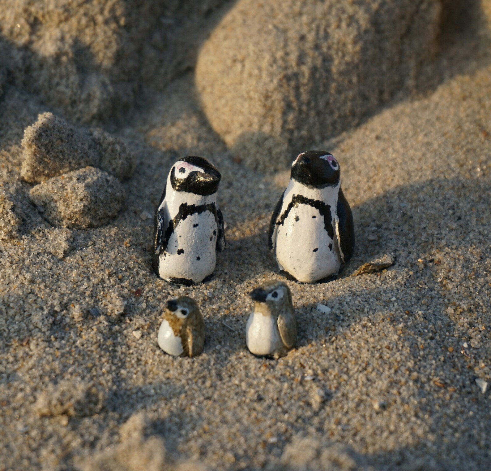 African Penguin Family Miniature Penguin Clay Penguin Tiny - Etsy