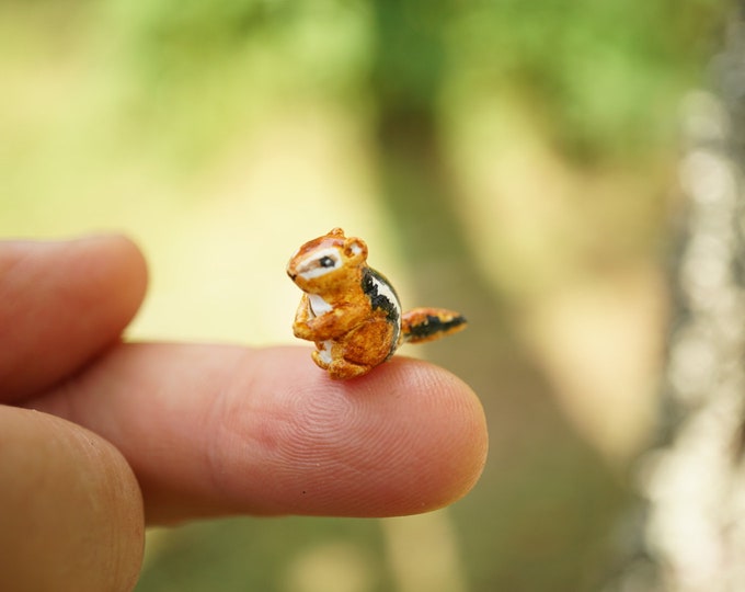 Miniature Chipmunk, Tiny Chipmunk, Handmade Chipmunk, Clay Chipmunk ...