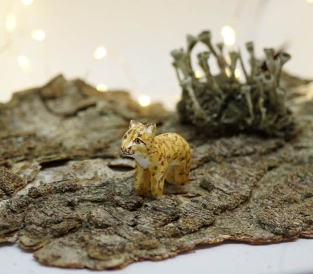 Miniature Lynx, Clay Lynx, Miniature Lynx Figurine, Clay Lynx, Handmade ...