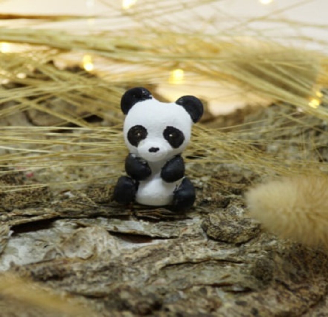 Miniature Panda, Tiny Panda, Panda Figurine, Clay Panda - Etsy