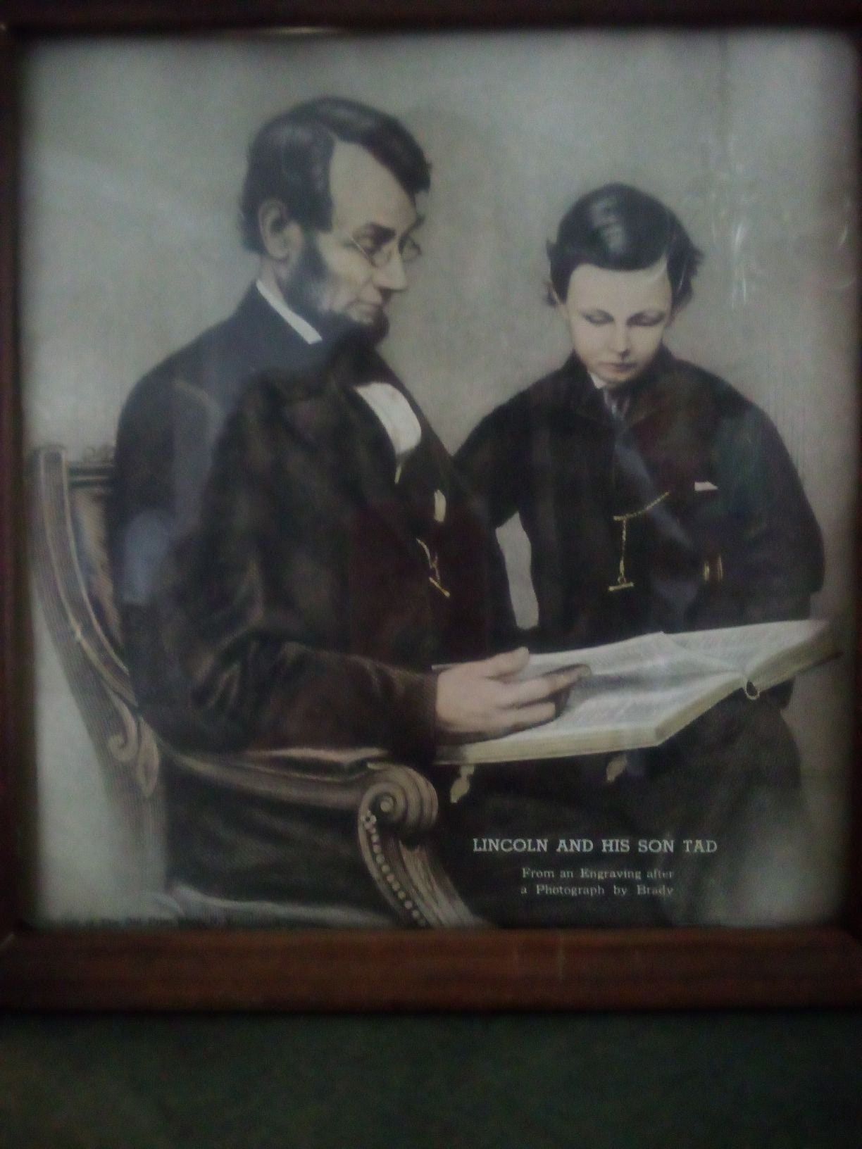 Framed Lincoln and His Son Tad Picture, Courtesy of the Old Print Shop ...