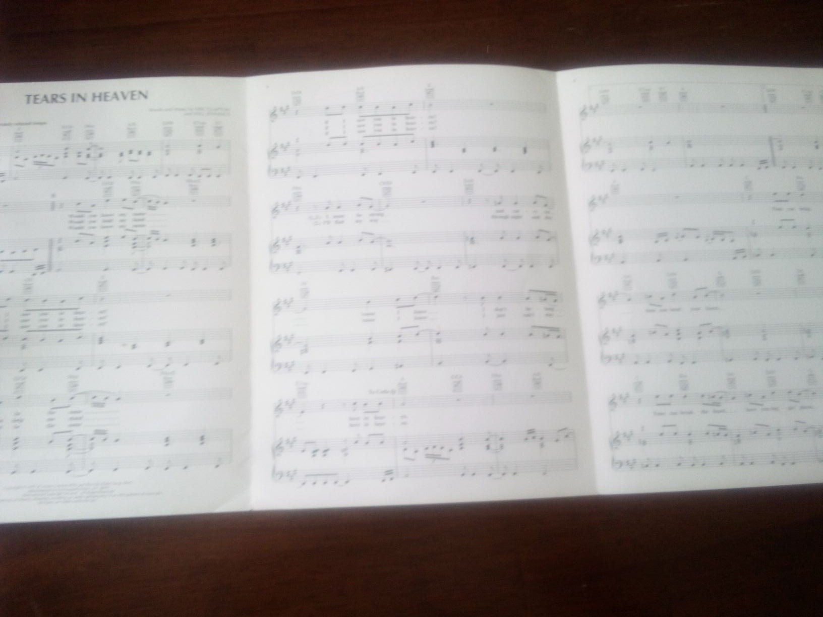 Eric Clapton Tears in Heaven Sheet Music, Piano, Vocal, Guitar, Sheet ...