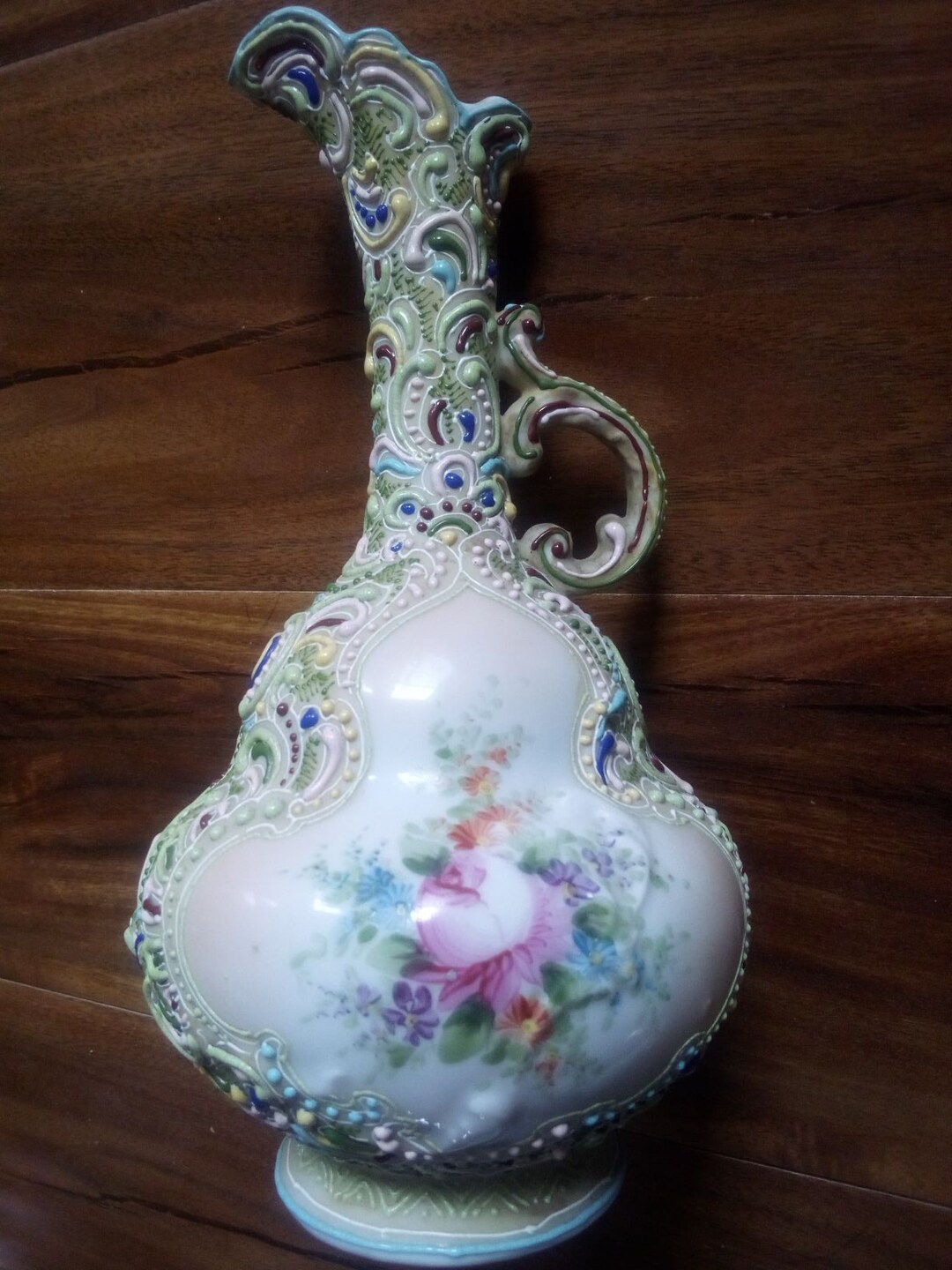 Antique Nippon Moriage Pitcher/vase, Antique Nippon Moriage, Unmarked ...