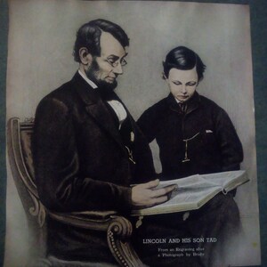 Framed Lincoln and His Son Tad Picture, Courtesy of the Old Print Shop ...