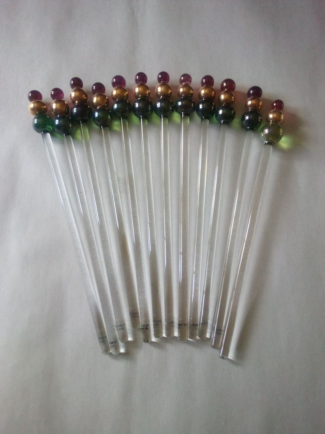 Collectible Crate and Barrel Glass Drink Stirrers Set of 12 Retro ...