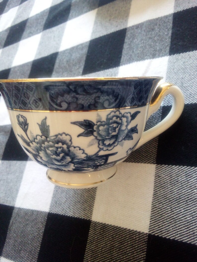 Delicate Ironstone Ware Teacup and Saucer Made in Occupied Japan Blue ...