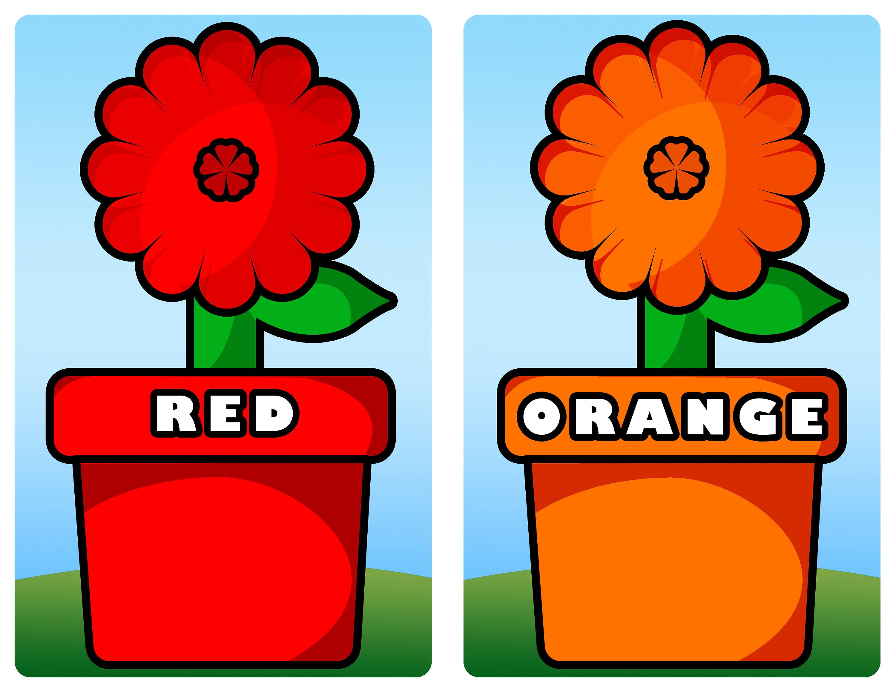 Flower Pot Color Sorting Toddler Preschool Young Child Printable Color ...