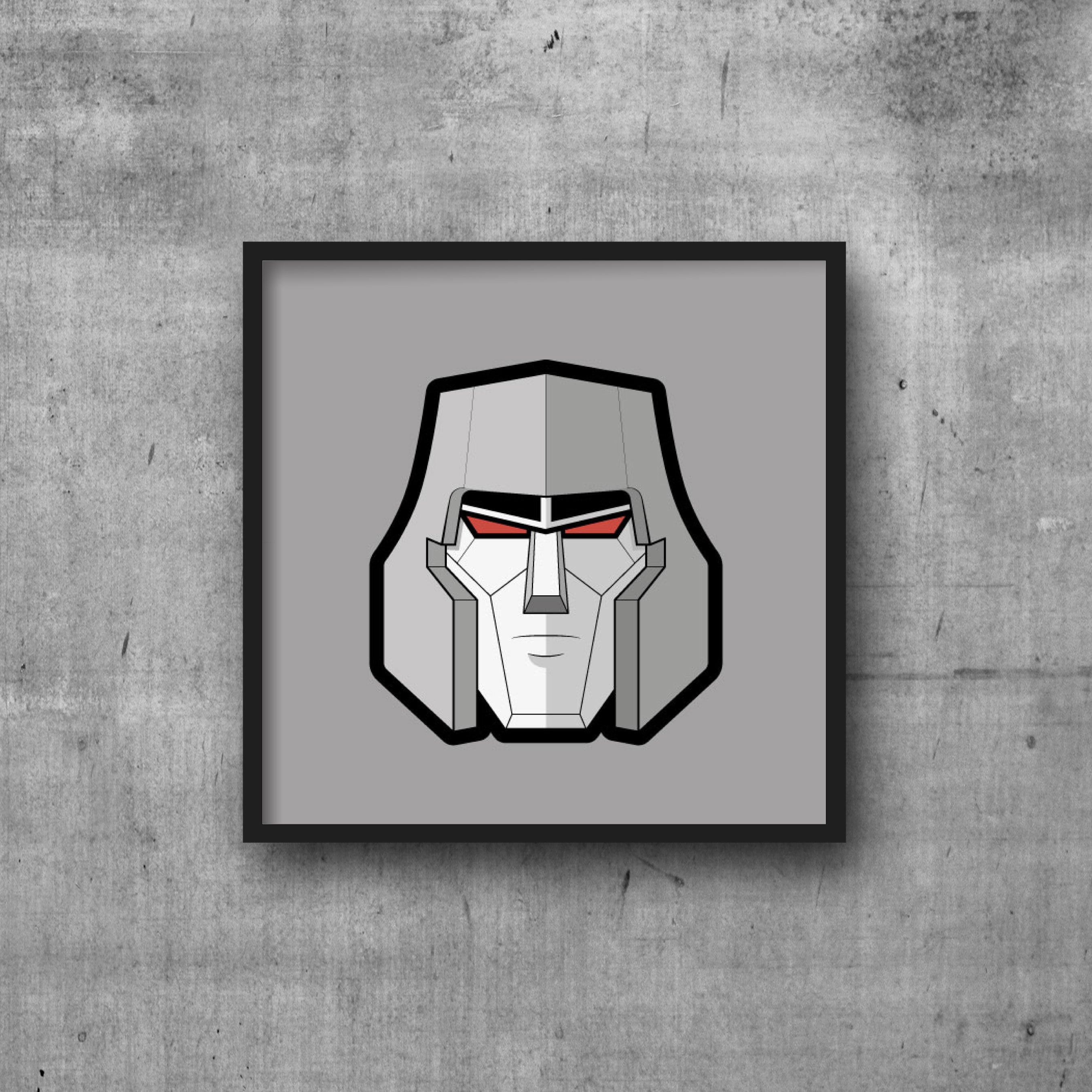 Megatron Transformers Illustration Design Print frame Not Included - Etsy