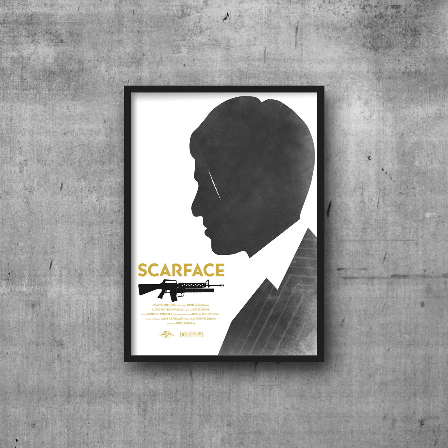 Scarface Illustration Design Poster Print frame Not - Etsy