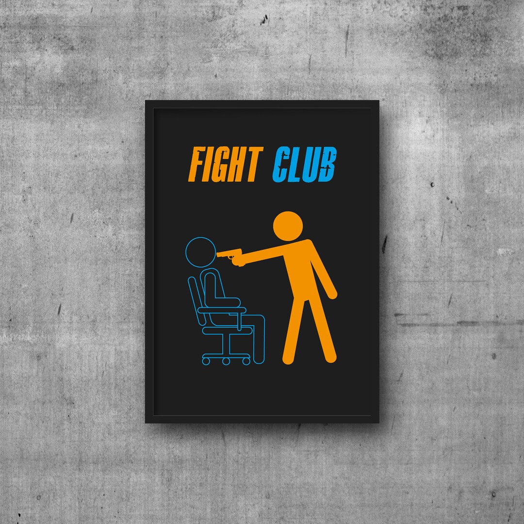 Fight Club Illustration Minimalism Design Poster Print frame Not ...